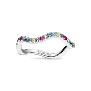 SIF JAKOBS JEWELLERY Ring Ellera Waves Multicolour - Silver