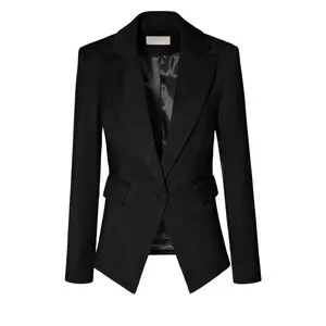 AGGI BY HALEWSKI Angela Rich Single Breasted Feminine Blazer - Black