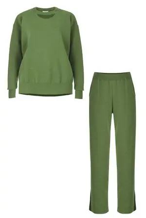 SALANIDA Ora & Rotondo 100% Merino Co-ord In Olive