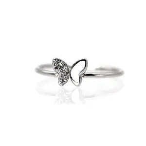VICSTONENYC FINE JEWELRY Cute Butterfly Ring – Delicate Handmade Jewelry, Perfect For Stacking - Silver