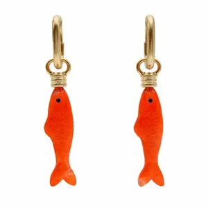 MICHAEL NASH JEWELRY Fish Resin Drop Earrings - Orange