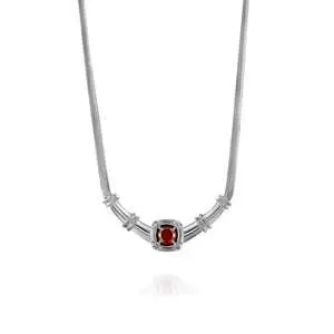SEREIA OFFICIAL Odette Garnet Necklace - Silver