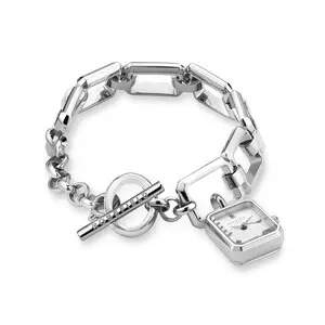 ROSEFIELD Octagon Studio Steel Octagonal Linked Bracelet Watch - Gray
