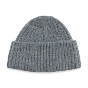 PAUL JAMES KNITWEAR Midweight Lambswool Polpero Fisherman Beanie Mix - Grey