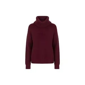 THE GT ATELIER Neutrals / Cozy Burgundy Turtleneck Knit Sweater - Red