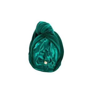 JULIA CLANCEY Classic Madam Jade Velour Turban - Green