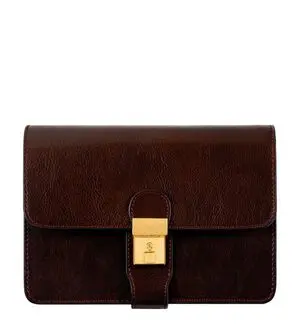 TIME RESISTANCE Leather Clutch Purse The Maltese Falcon - Brown