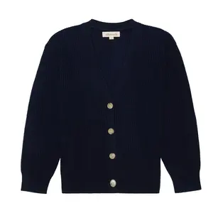 ELLSWORTH + IVEY Lilah V-neck Knit Cardigan Dark Navy - Blue