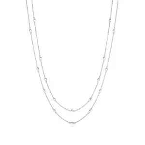 VANCHI Simona Double Chain Stacking Necklace - Silver
