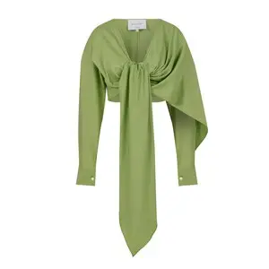 NAZLI CEREN Angy Asymmetric Blouse - Green
