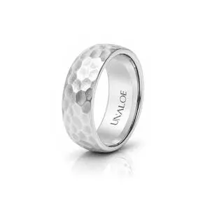 UNALOE Hammered Domed Band – Timeless And Stylish - Silver