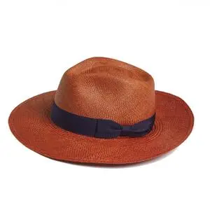 DASMARCA HATS Dasmarca Newton Wide Brim Summer Genuine Panama Straw Hat Cinnamon - Brown