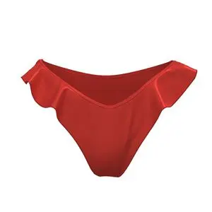 BLACKBOUGH SWIM Elsie Ruffled Cheeky Bottoms / Hot Gloss - Red