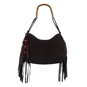 F3ROG BY RANA Suede Fringe Gordon Bag - Brown