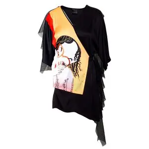 ARTISTA Anni Printed Kimono - Black