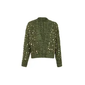 Saachi Deco Cable Knit Cardigan - Green