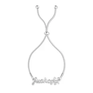 REJECTED HEARTS CLUB Fuck Off Adjustable Bracelet - Silver