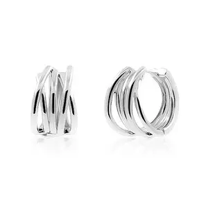 Côté Caché Spiral Hoop Earrings - Silver
