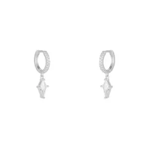 SPERO LONDON Sterling Triangle Pave Spike Hoop Earrings - Silver