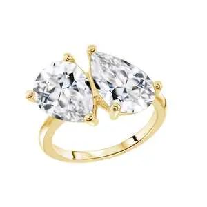 DIAMONBLISS Pear Bypass Ring, Ten Carats
