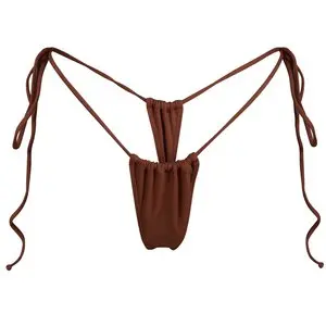 MINIMALE ANIMALE Sanctuary Tassel Thong Bikini Bottom Skinny Dip - Brown