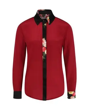 SOPHIE CAMERON DAVIES Burgundy Classic Silk Shirt - Red
