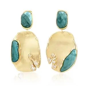 RARE MATTERS JEWELRY Turquoise Drop Earrings - Blue