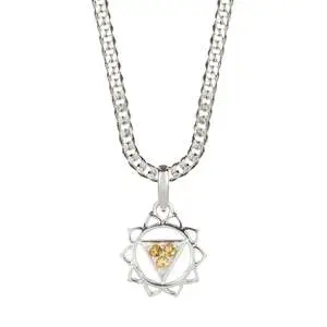 CHARLOTTE'S WEB JEWELLERY Silver / Yellow Solar Plexus Chakra Silver Necklace Citrine - Silver/yellow