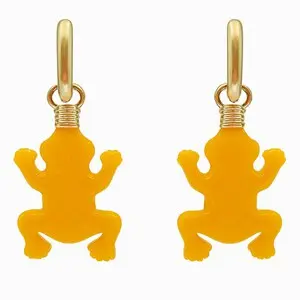 MICHAEL NASH JEWELRY Frog Ochre Resin Drop Earrings - Yellow