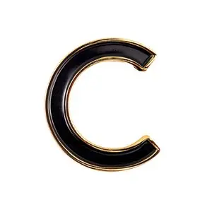 MAKE HEADS TURN Enamel Letter C Pin - Black