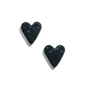 BABALOO JEWELRY Heart Earrings - Black