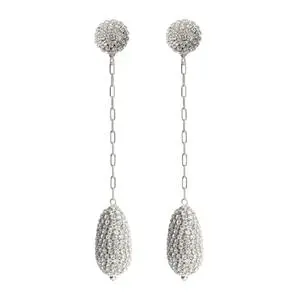 SAULE LABEL Marcelle Earrings In Long Drop - Silver