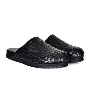 DAVID WEJ Lorenzo Handmade Woven Mules - Black