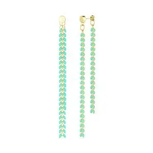 REJECTED HEARTS CLUB Elegante Turquoise Chevron Dangle Earrings - Blue