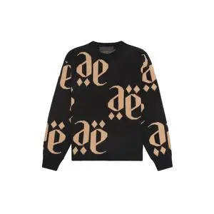 Place Of Ëlms Nero Castano Monolink Crew Neck Sweater