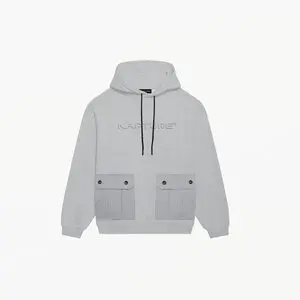 KAPTURE Travel Logo-print Pocket Hoodie - Grey