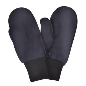 OWEN BARRY Sheepskin Mittens Navy Broom - Blue
