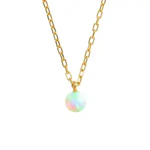 ORA PEARLS Opia Sea Opal Chain Pendant - Gold