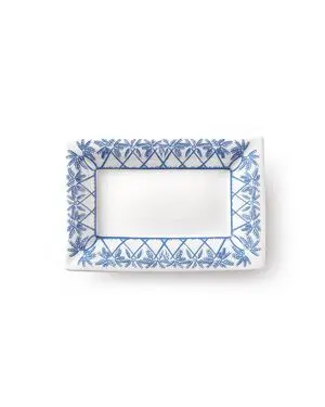 PINK HOUSE Fine Bone China Small Trinket Tray Palms - Blue