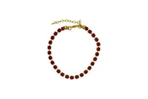 VICKISARGE The Tennis Bracelet In Gold - Red