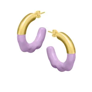 LUNAYA JEWELRY Abstract Molten Hoops - Purple