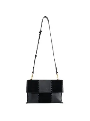 ORANGE CUBE Square Stitch Messenger Bag - Black