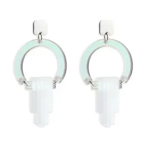 TOOLALLY Silver / White Art Deco Chandeliers - Iridescent And White Frost Silver/white