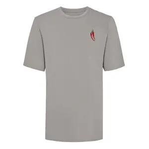 INGMARSON Organic Cotton T-shirt With Chilli Embroidery - Grey