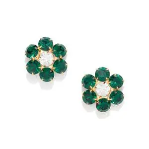 THE PINK REEF Handcrafted Floral Gem In Emerald - Green