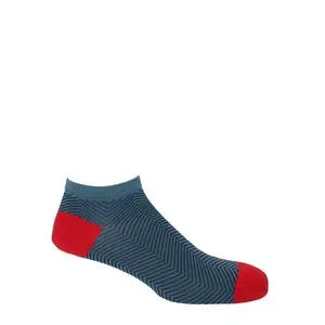 PEPER HAROW - MADE IN ENGLAND Lux Taylor Trainer Socks - Blue