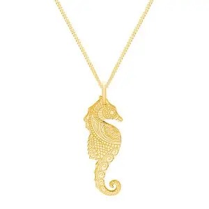 CARTERGORE Medium Seahorse Pendant Necklace - Gold