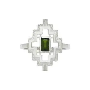 ZOË & MORGAN Silver / Green Munay Ring Silver Chrome Diopside - Silver/green