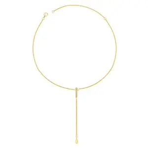LUCY QUARTERMAINE Skinny Drip Long Pendant With White Topaz In Vermeil - Gold