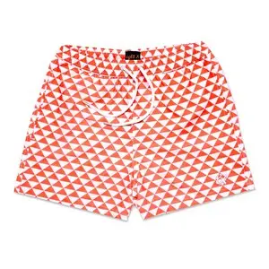 EIGHT X White / Red Triangle Breeze Swim Trunks - White/red